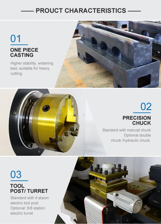 High Rigidity Slant Bed CNC Lathe TCK36A Turning Machine With Linear ...