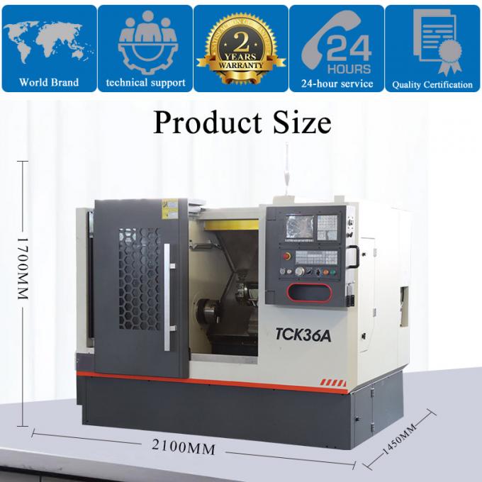 High Rigidity Slant Bed CNC Lathe TCK36A Turning Machine With Linear ...